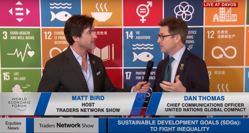 Dan Thomas CCO of UN Global Compact with Matt Bird at the World ...